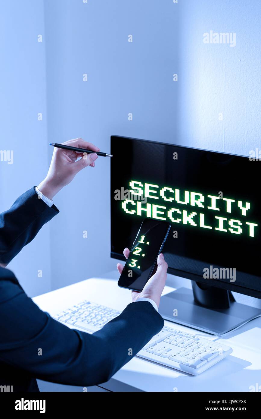 Text caption presenting Security ChecklistProtection of Data and System ... Text caption presenting Security ChecklistProtection of Data and System ...