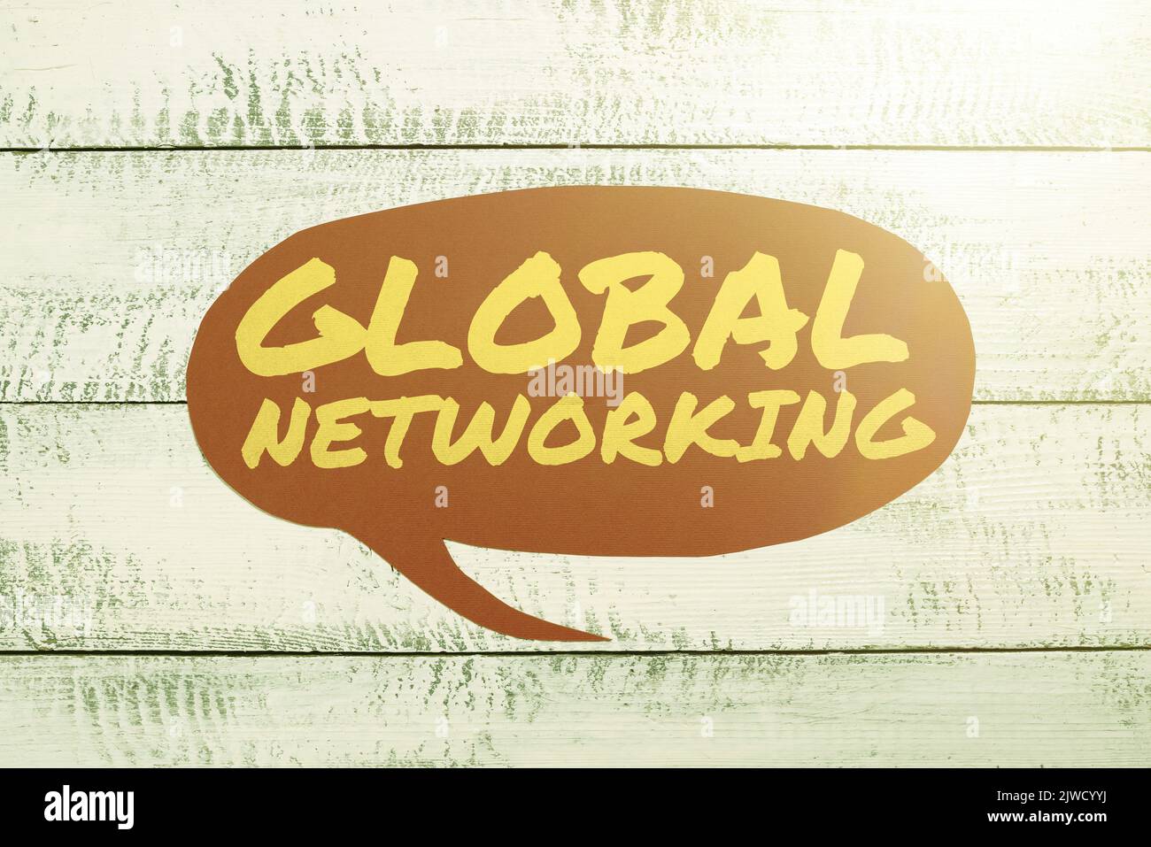 Text caption presenting Global NetworkingCommunication network which ...