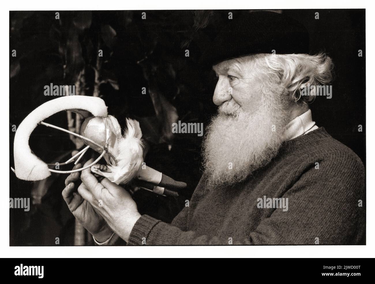 Legendary puppet builder, Kermit Love.works on the head of a puppet for ...
