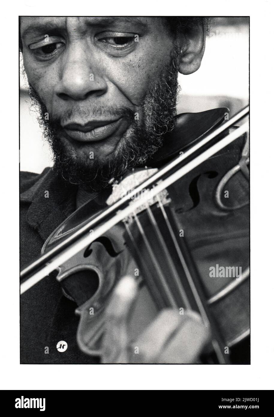 A 1983 close-up portrait of jazz violinist Leroy Jenkins in his ...
