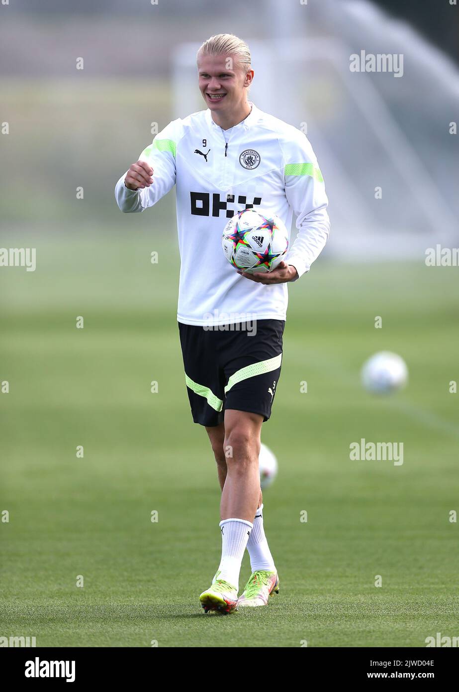 Manchester City's Erling Haaland during a training session at the City ...