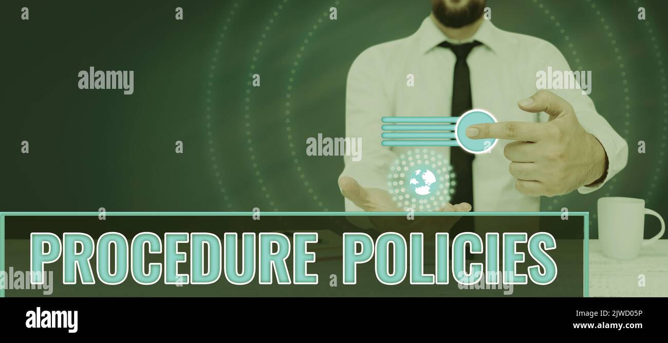 Text caption presenting Procedure PoliciesSteps to Guiding Principles ...