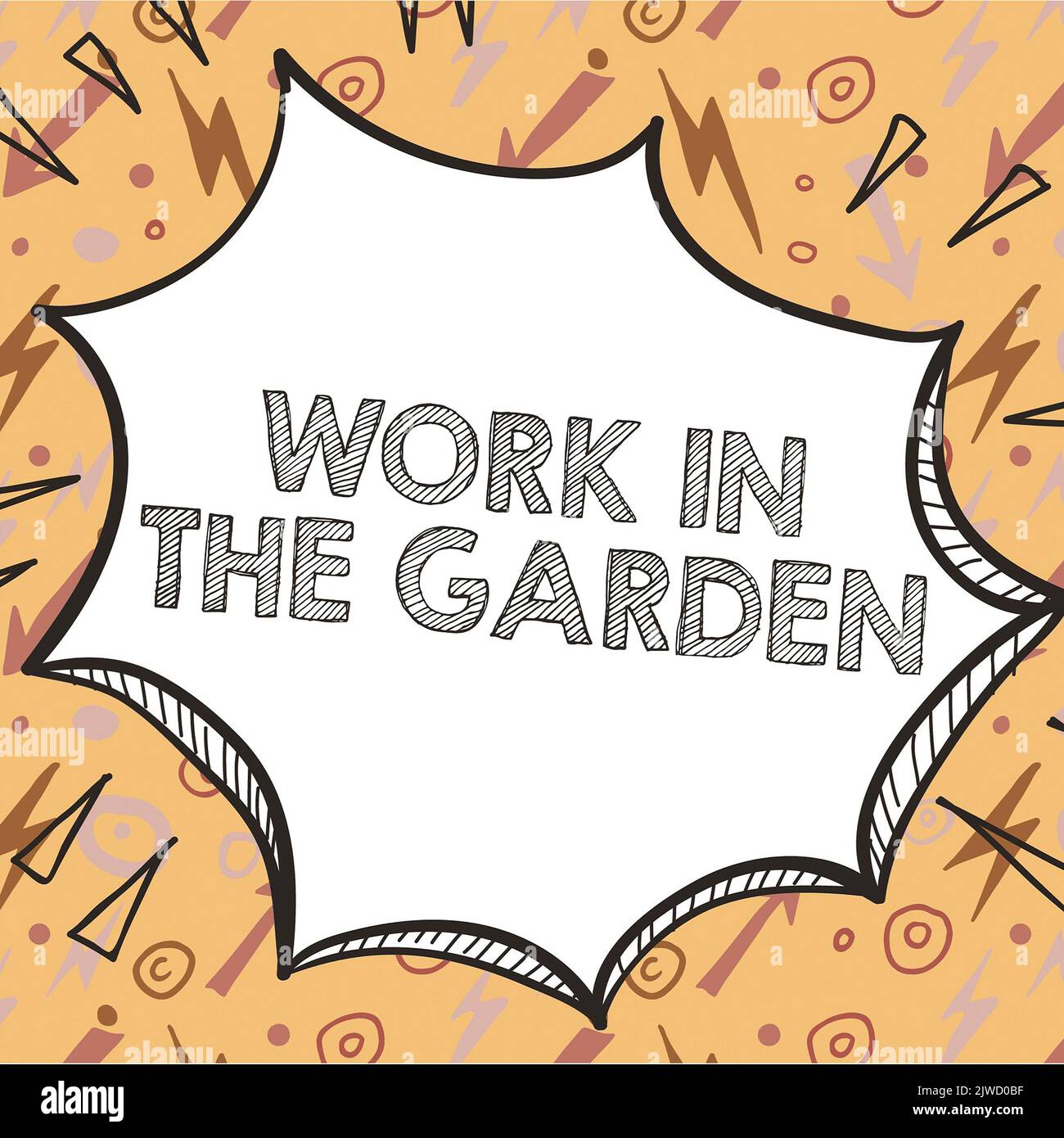 Hand writing sign Work In The GardenTending the Lawn Yard Plant ...