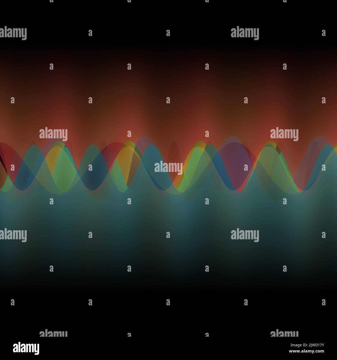 Illustration of multiple waves oscillating or overlapping by many small ...
