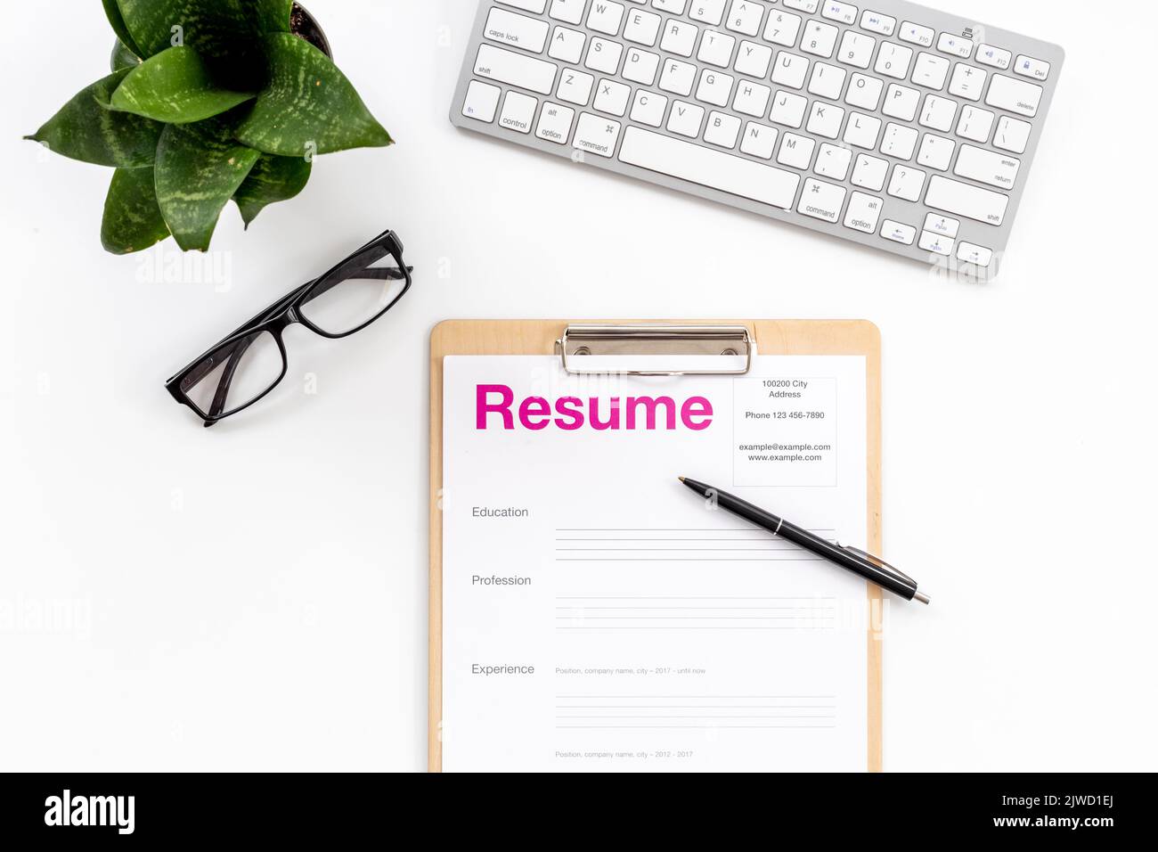 Resume application form on office table. Find new job concept Stock ...