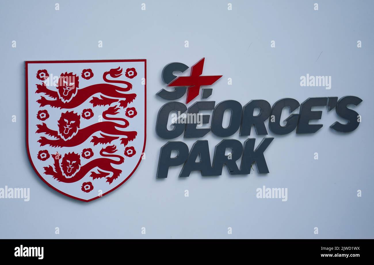 St. George's Park Football Centre signage at St. George's Park, Burton ...