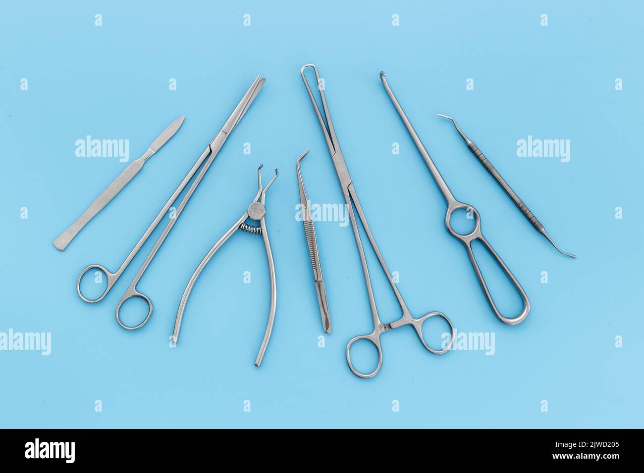 Medical steel equipment tools. Dental or surgical instruments Stock ...