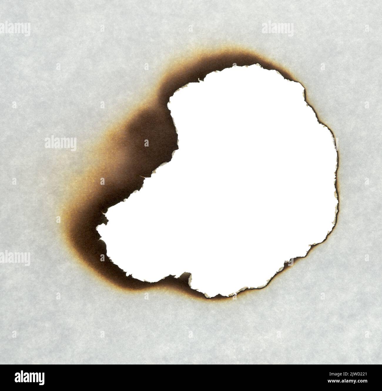 Burnt frame in a paper isolated on white Stock Photo - Alamy