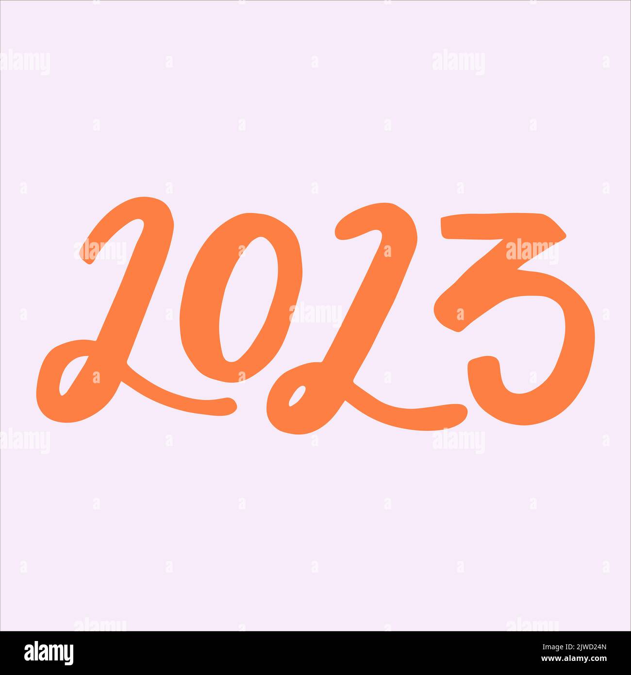 2023 - handwritten numbers. Modern calligraphy illustration for New ...