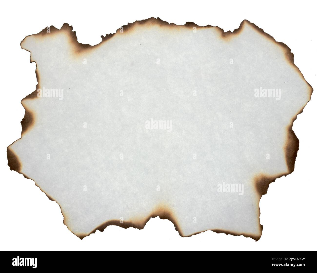 Paper with burned edges isolated on white background Stock Photo - Alamy