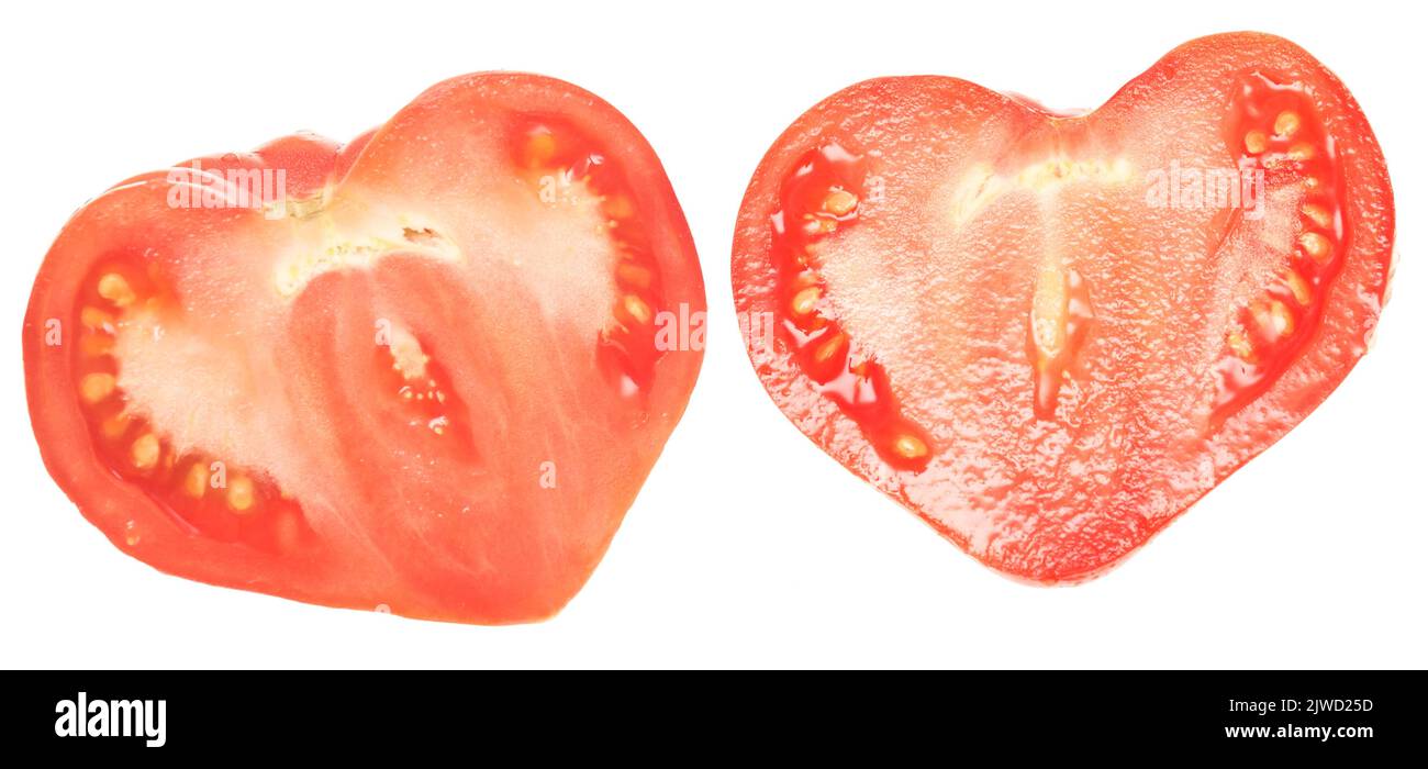 Tomato hearts isolated on white background Stock Photo - Alamy