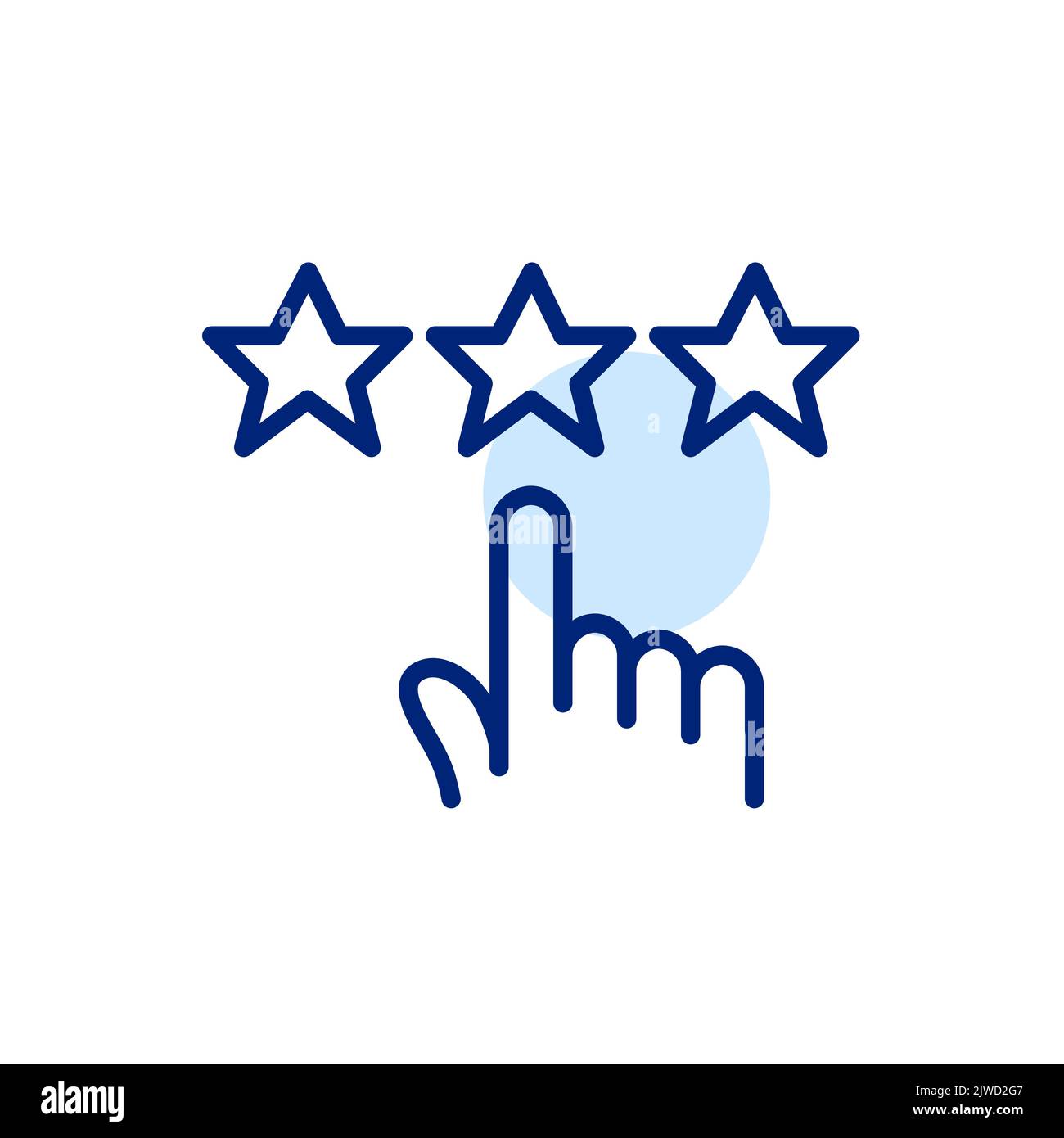 User giving review. Finger tapping on stars. Pixel perfect, editable ...