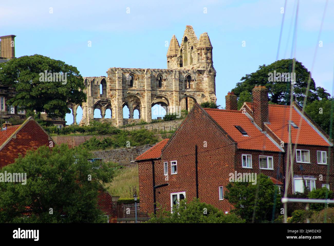 An unusual view of Whitby Abbey, North Yorkshire, UK Stock Photo - Alamy
