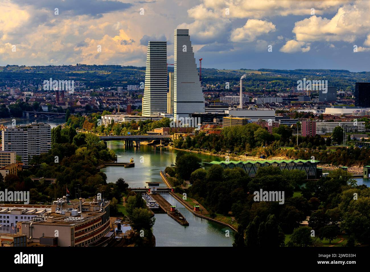 Basel skyline changed dramatically with building the Roche Towers, the ...
