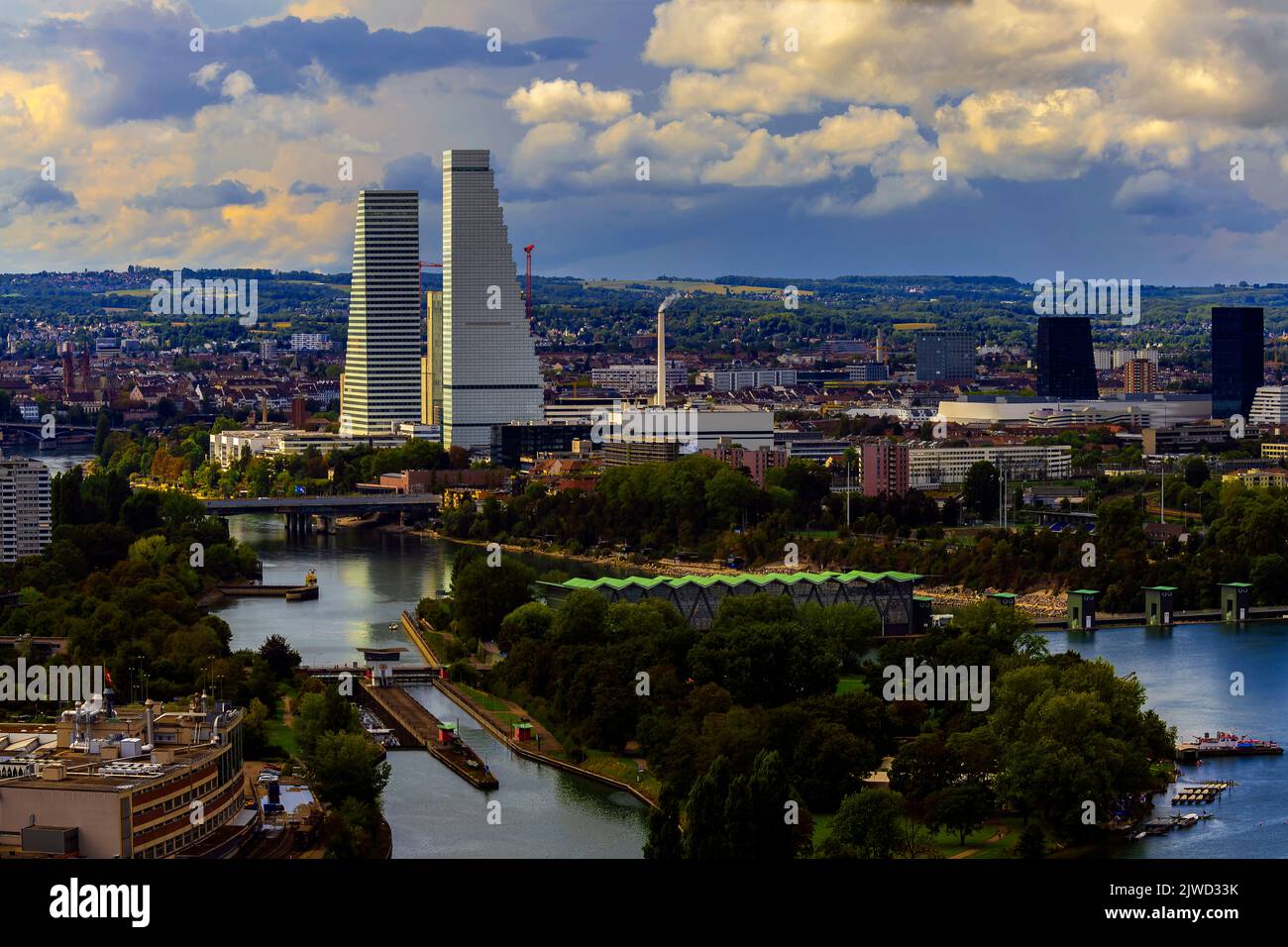 Basel skyline changed dramatically with building the Roche Towers, the ...