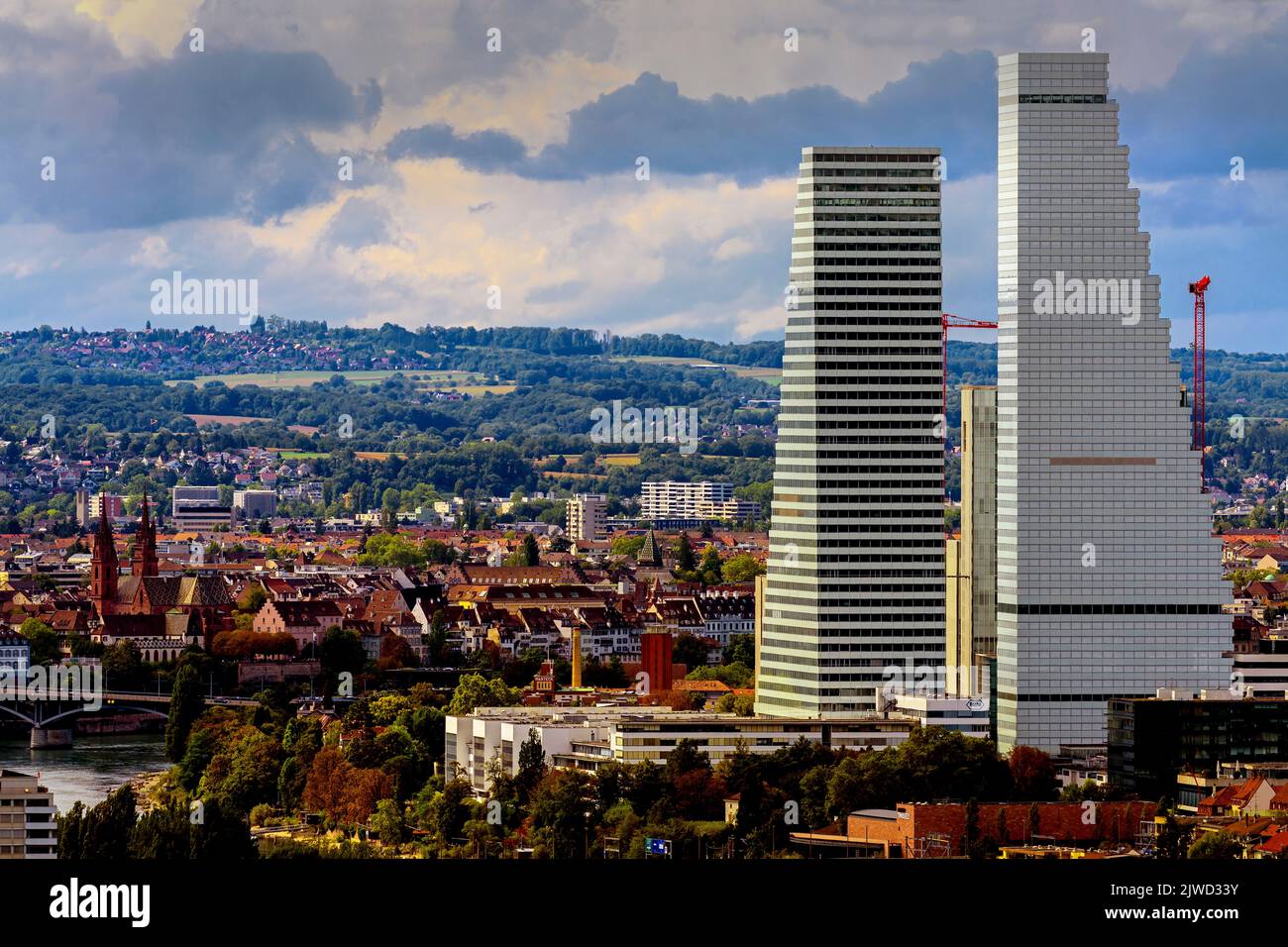 Basel skyline changed dramatically with building the Roche Towers, the ...