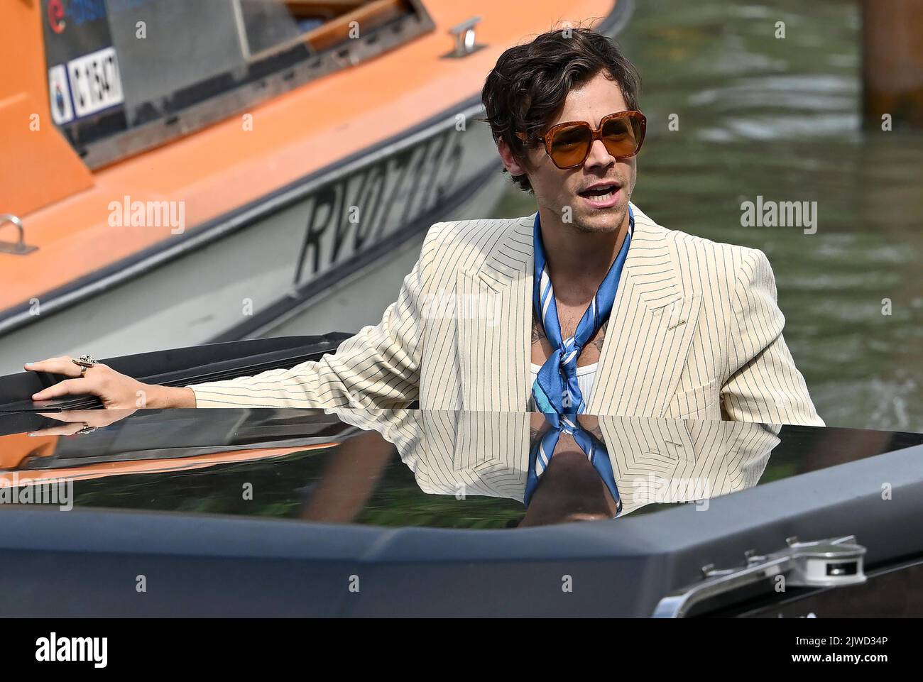 September 5, 2022, VENICE: British singer Harry Styles arrives at the ...