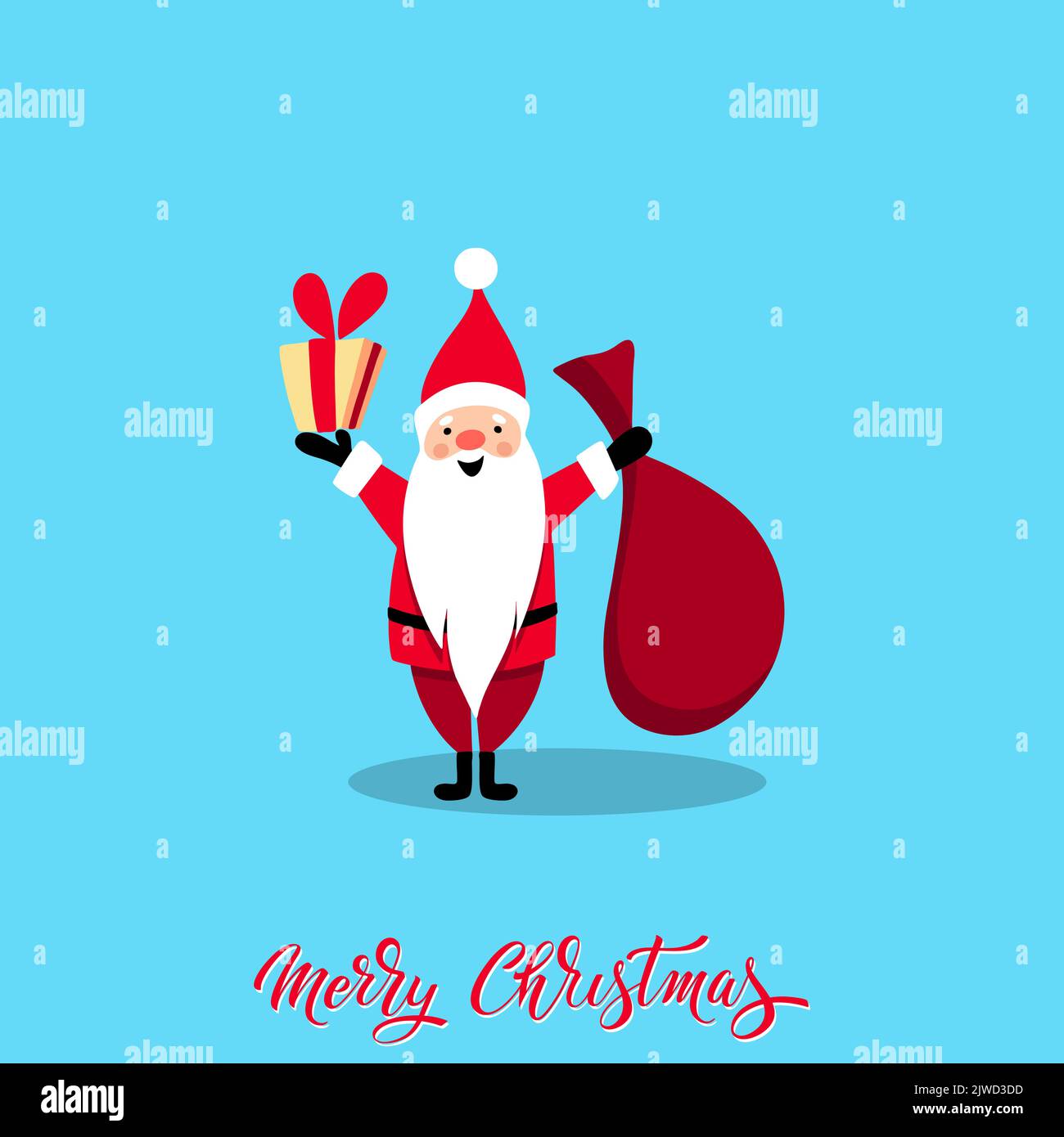 Santa Claus for Christmas and New Year. Santa with a gift. Cheerful ...