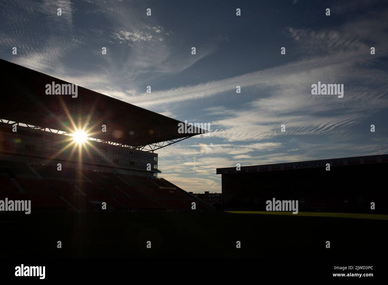 Illustration picture shows the Bosuil stadium after a soccer match ...