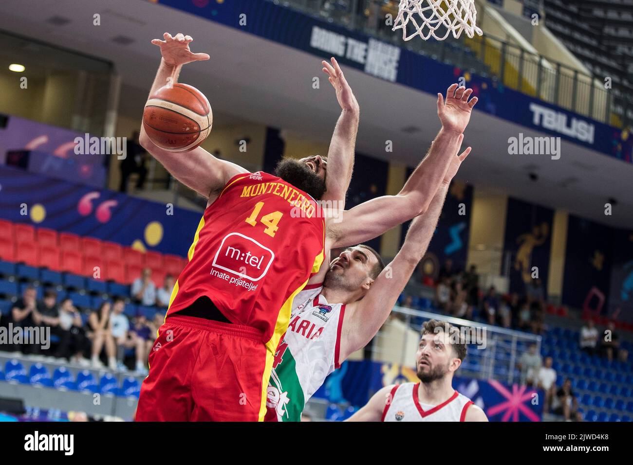 Tbilisi, Georgia, 4th September 2022. Andrey Ivanov of Bulgaria blocks ...