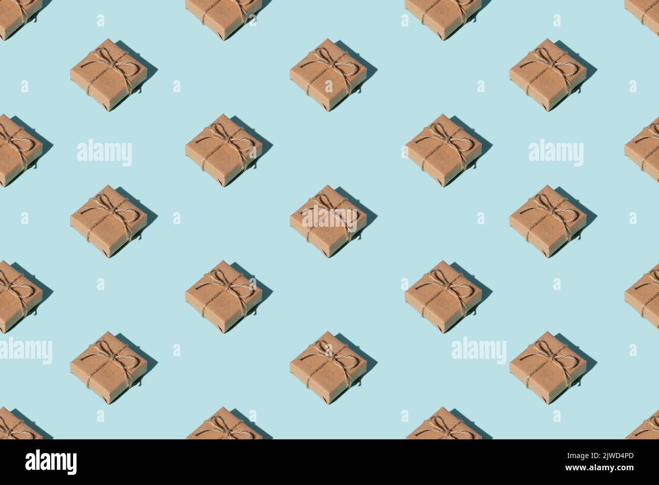 holiday pattern blue seamless background gift Stock Photo - Alamy