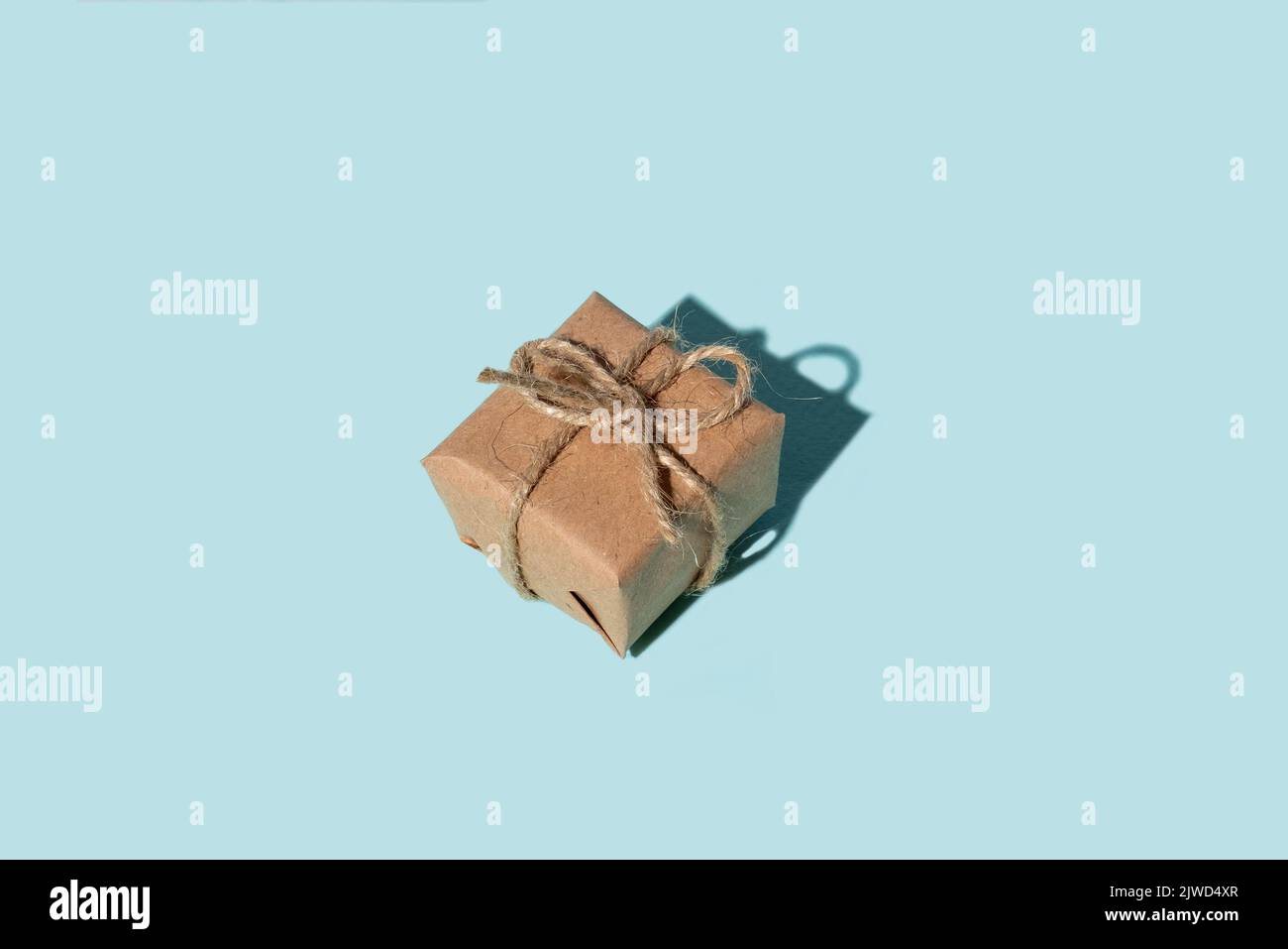 christmas surprise handmade gift eco box blue Stock Photo - Alamy