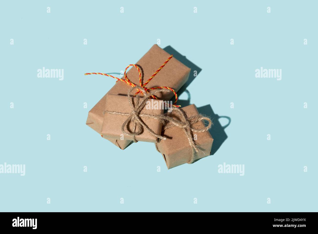 handmade gift holiday sale vintage parcel rustic Stock Photo - Alamy