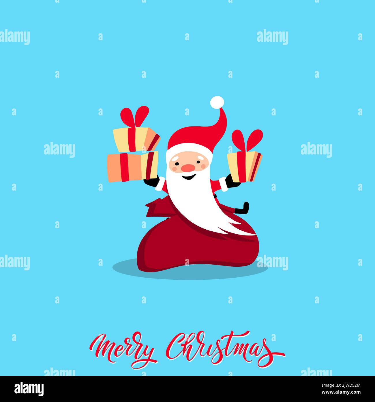 Santa Claus for Christmas and New Year. Santa with a gift. Cheerful ...
