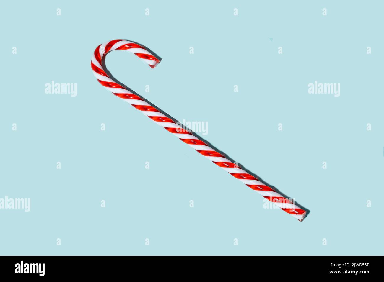candy cane christmas decor homemade lollipop blue Stock Photo - Alamy