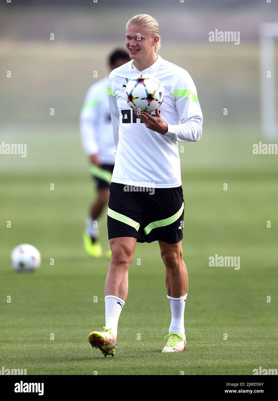 Manchester City's Erling Haaland during a training session at the City ...