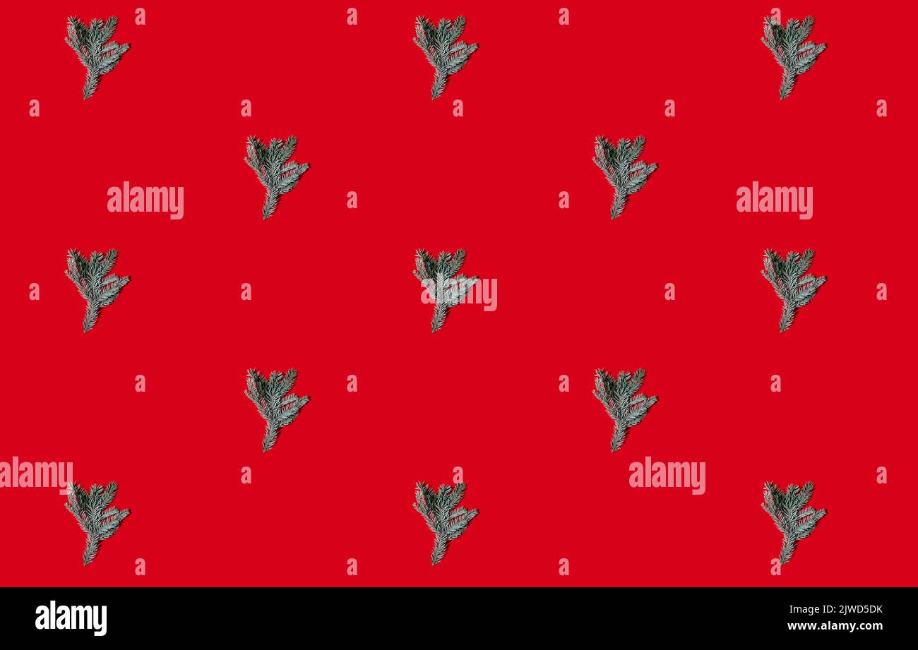red xmas background seamless pattern pine tree Stock Photo - Alamy