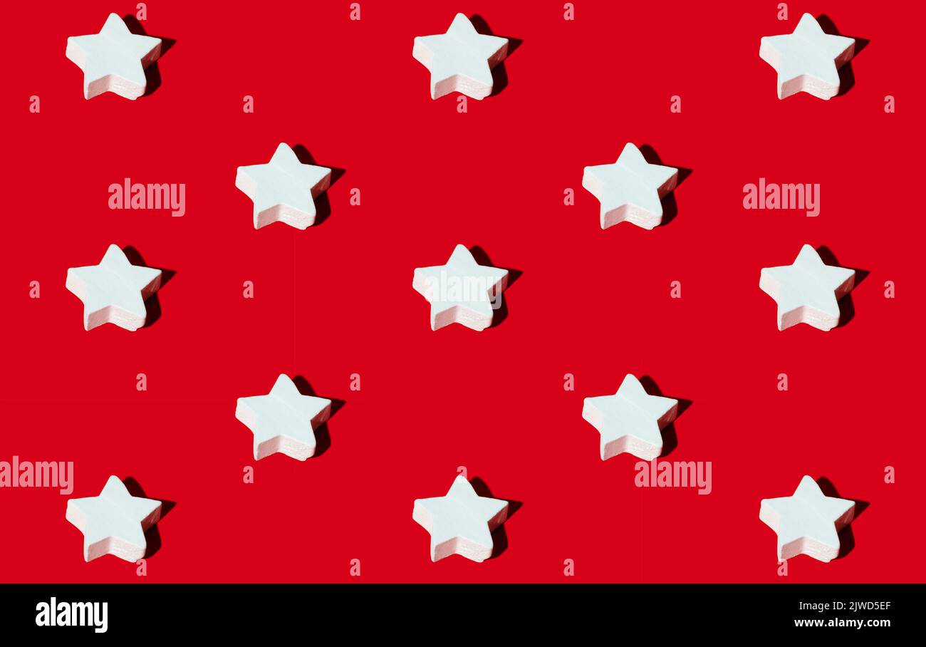 star pattern red seamless background white figures Stock Photo - Alamy