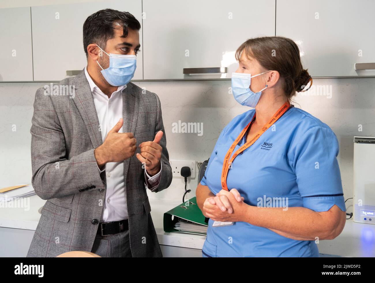 Humza usaf talks with registered Nurse Laura Hastings at Victoria Manor ...