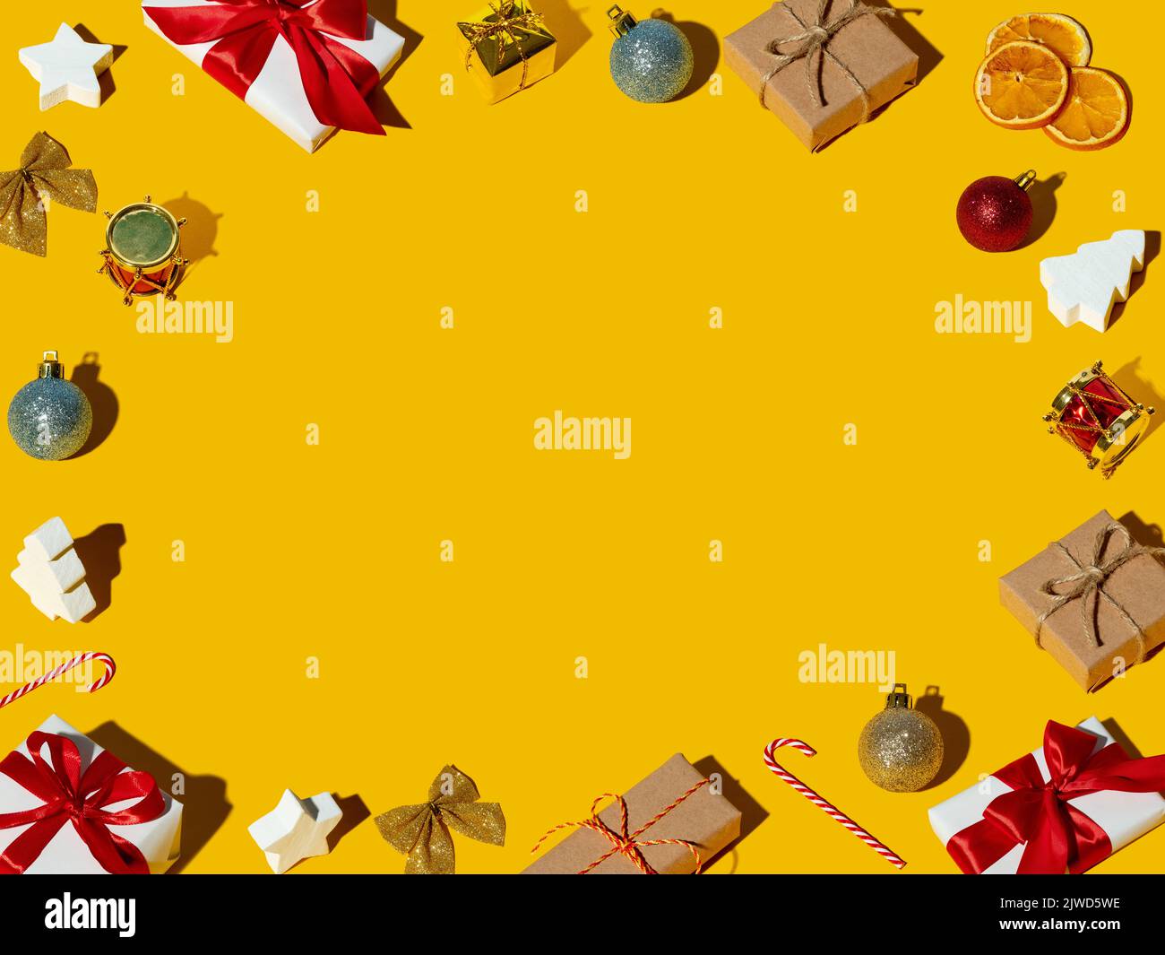 orange christmas background party invitation frame Stock Photo - Alamy