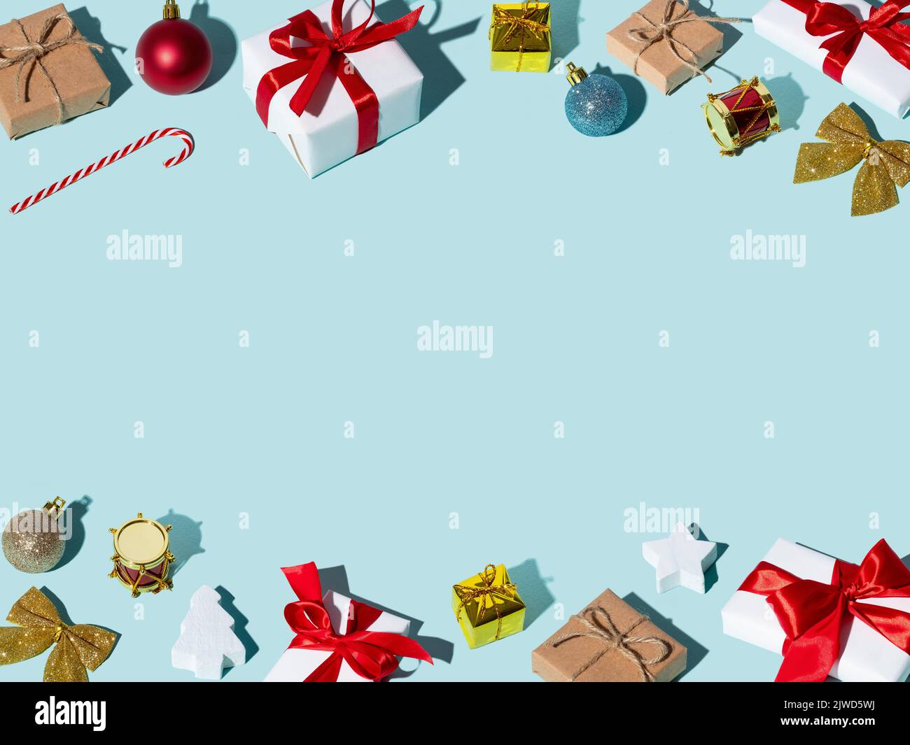 blue christmas background greeting card frame Stock Photo - Alamy