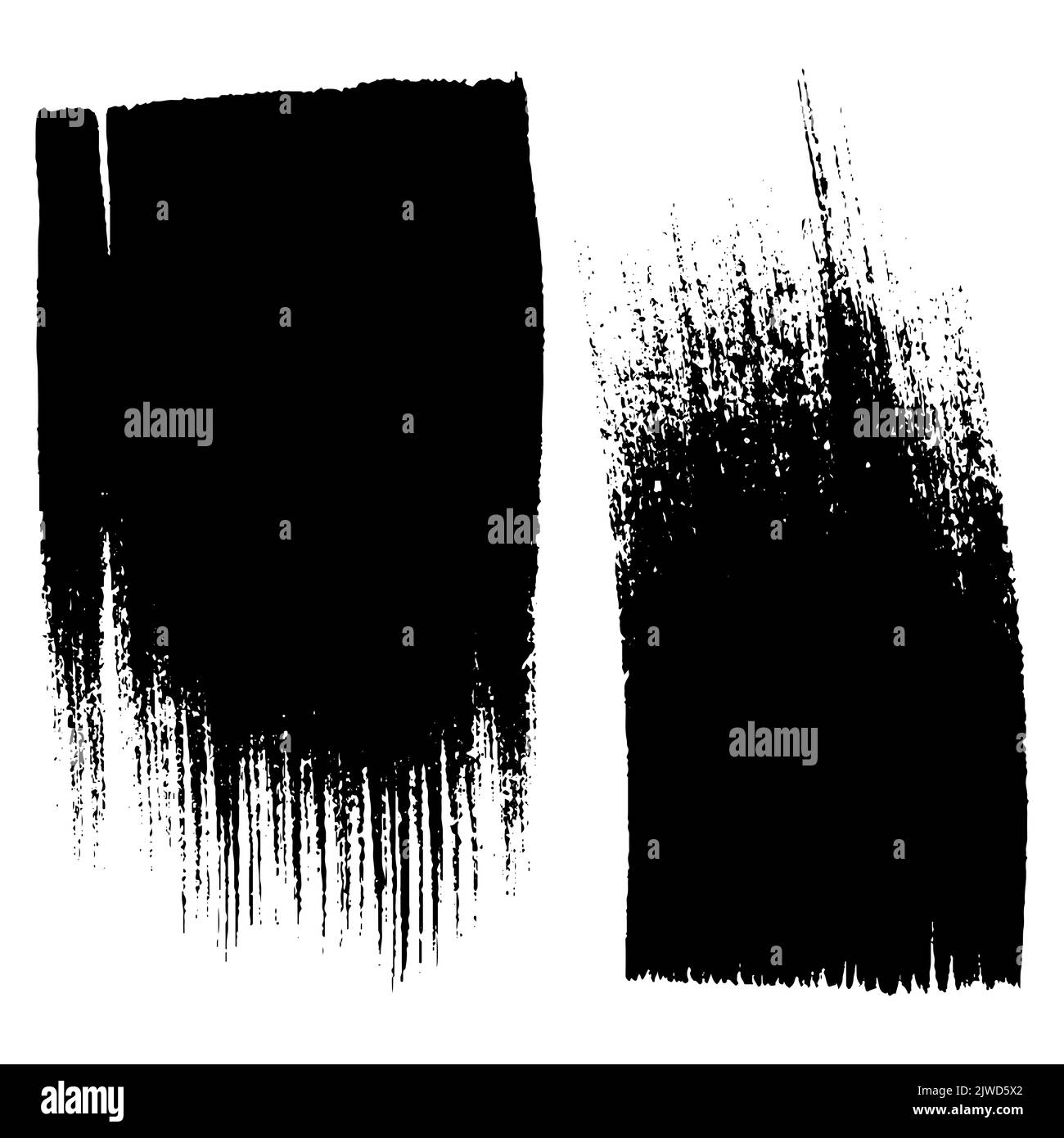 Black ink vector brush strokes set. Vector paintbrush set of ...