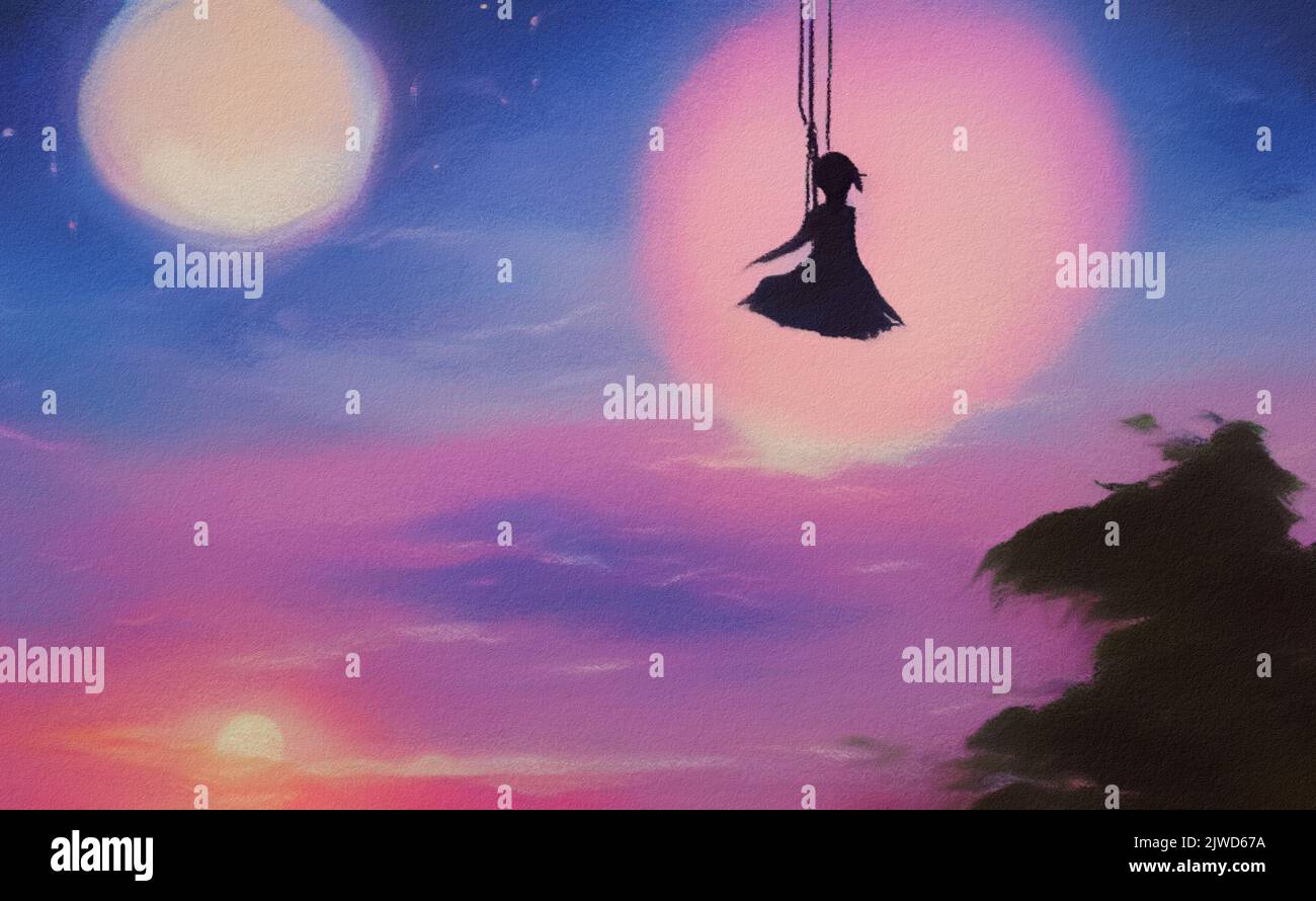 The swing oil painting hi-res stock photography and images - Alamy