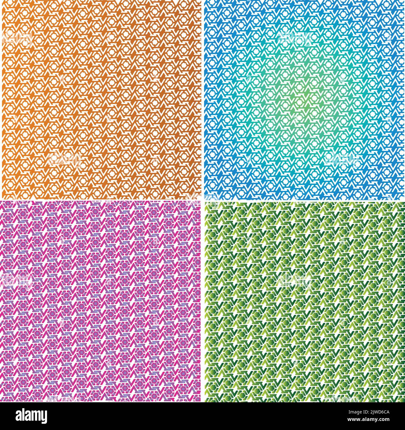 Set of trendy Star type seamless repeat pattern for material texture ...