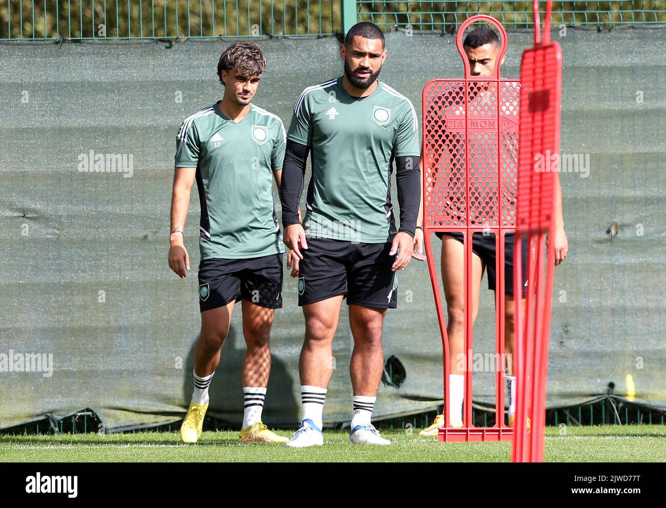 Celtic's Jota (left), Cameron Carter-Vickers and Georgios Giakoumakis ...