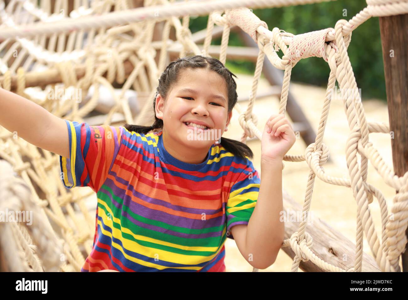 Group of happy children playing at playground Stock Photo - Alamy