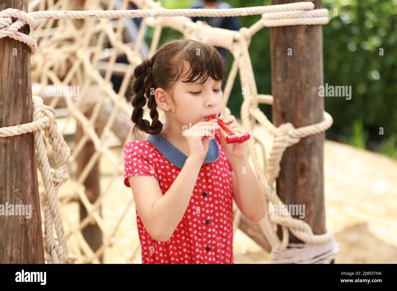 Group of happy children playing at playground Stock Photo - Alamy