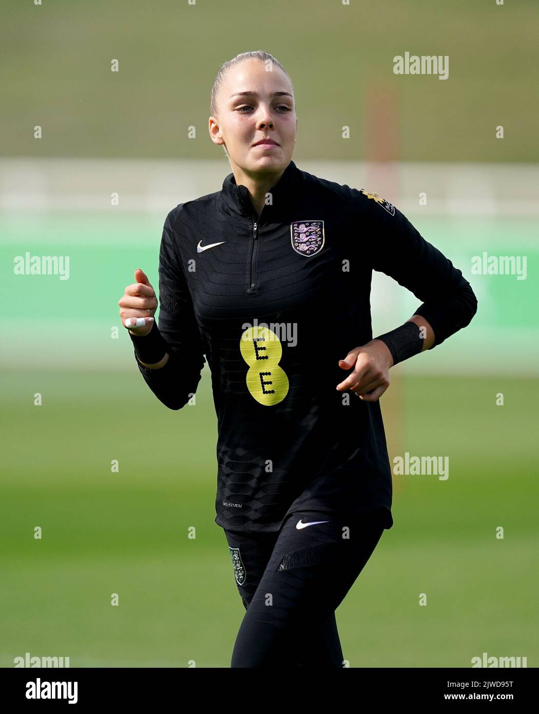 England goalkeeper Ellie Roebuck during a training session at St ...