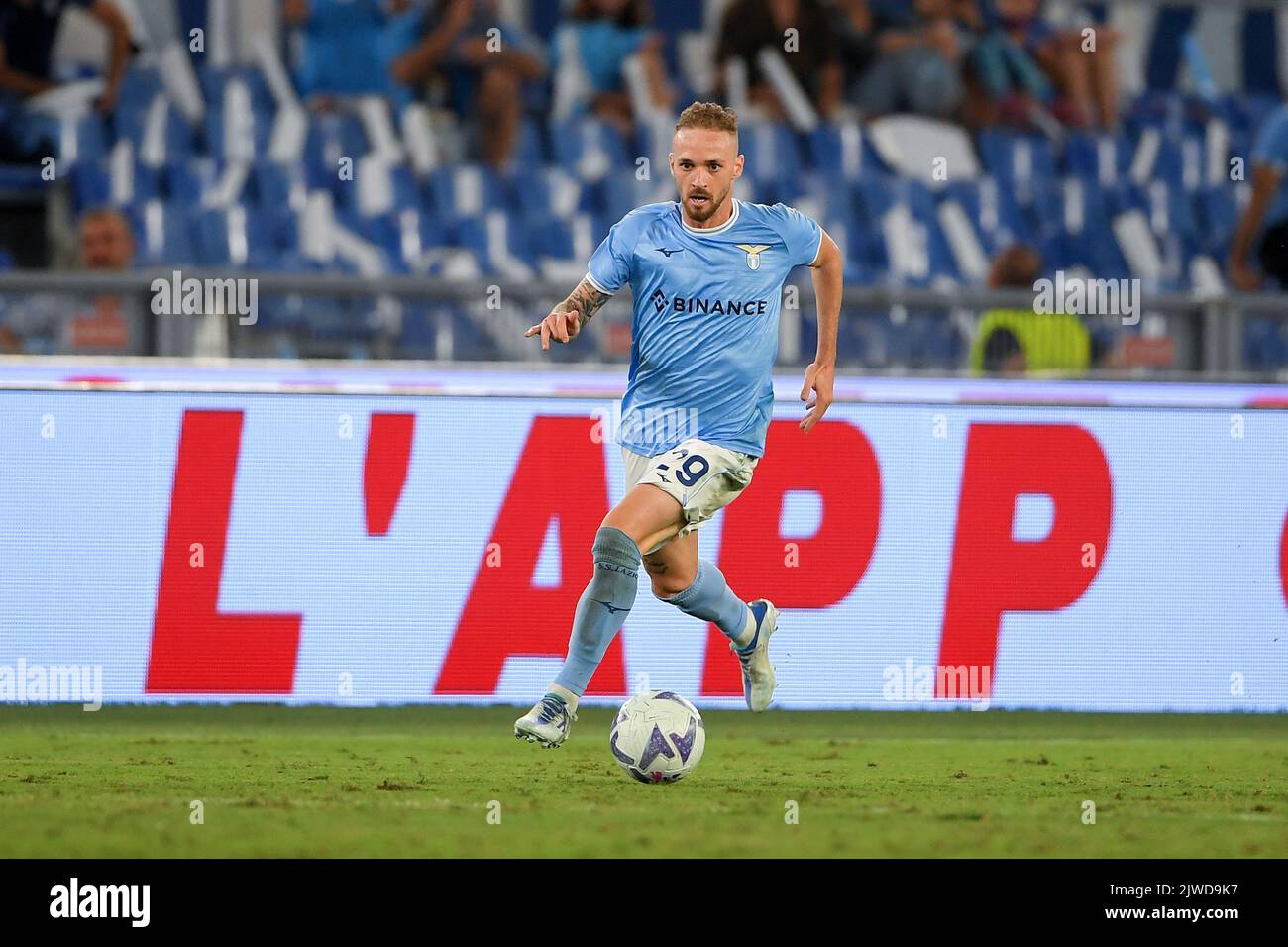 Manuel Lazzari of SS Lazio during the Serie A match between SS Lazio and SSC Napoli at Stadio ...
