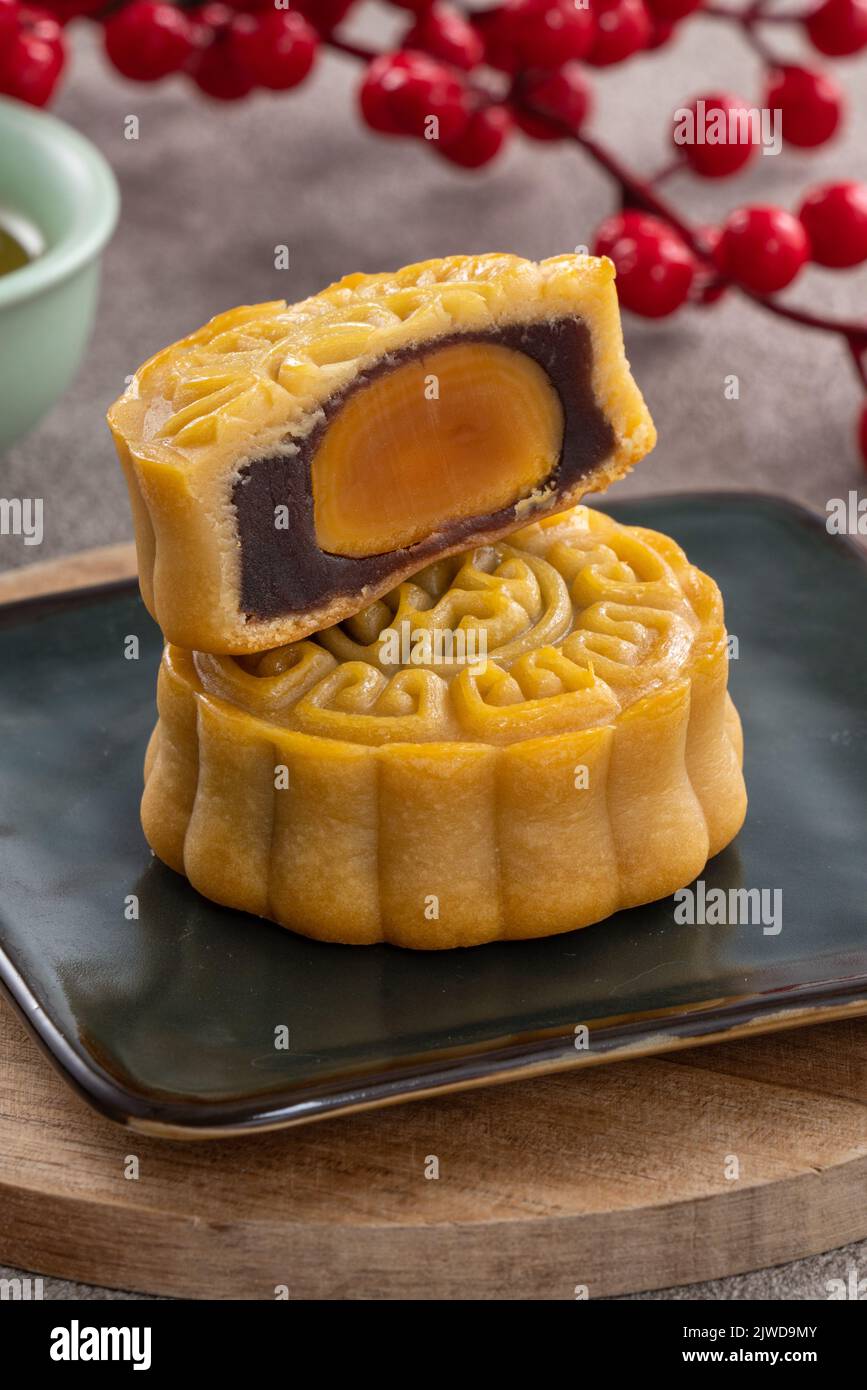 Delicious Cantonese moon cake for Mid-Autumn Festival food mooncake on ...