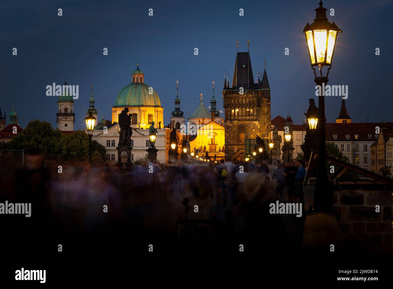 Prague, Czech Republic. Charles Bridge (Karluv Most - in czech) and Old Town Tower Stock Photo ...
