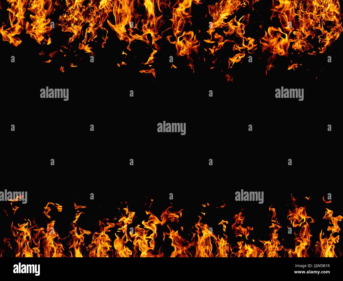 flame background hot frame orange glow black night Stock Photo - Alamy