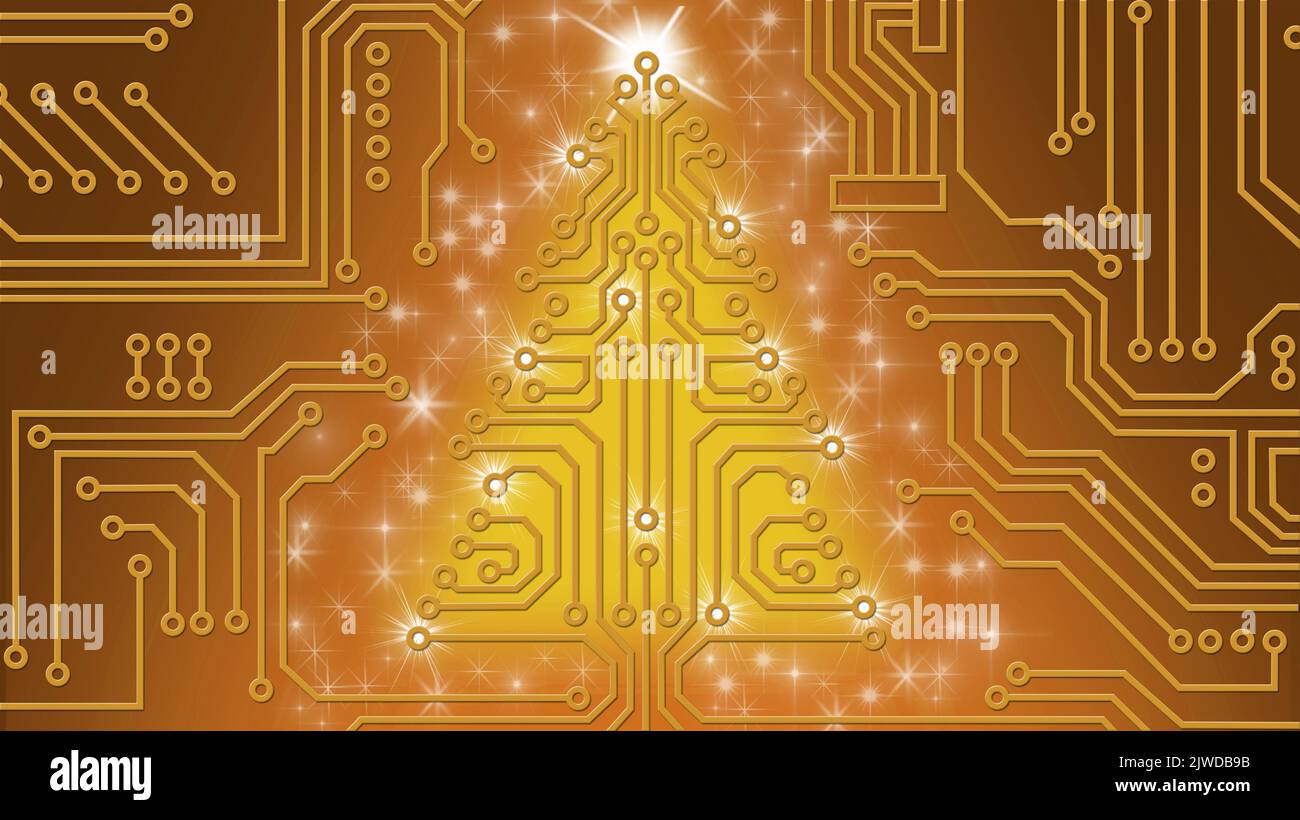 Christmas tree made of an electronic circuit board Stock Photo - Alamy