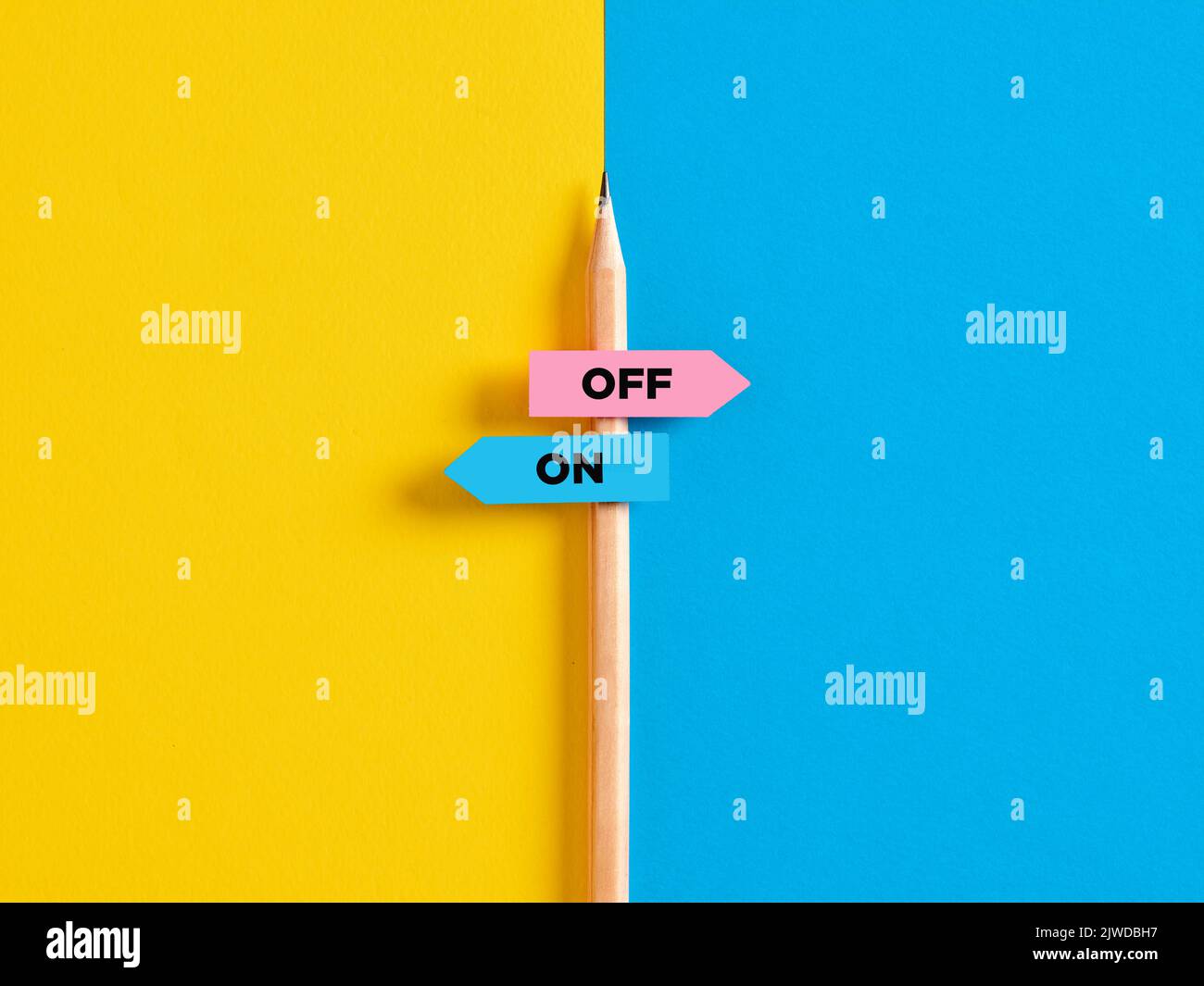 Taking action in business business dilemma. Pencil with direction ...