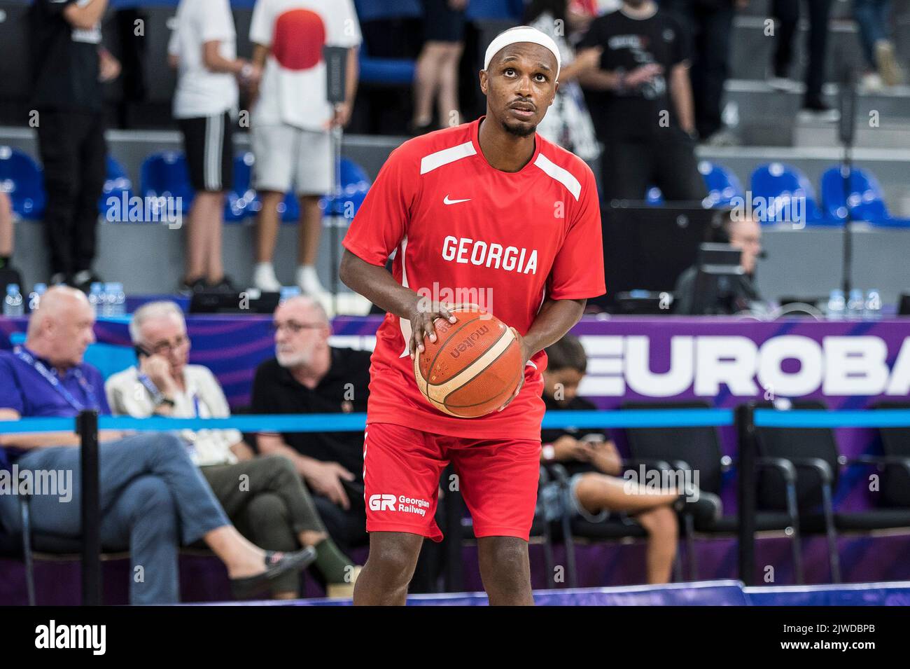 Tbilisi, Georgia, 4th September 2022. Thaddus Mcfadden of Georgia warms ...
