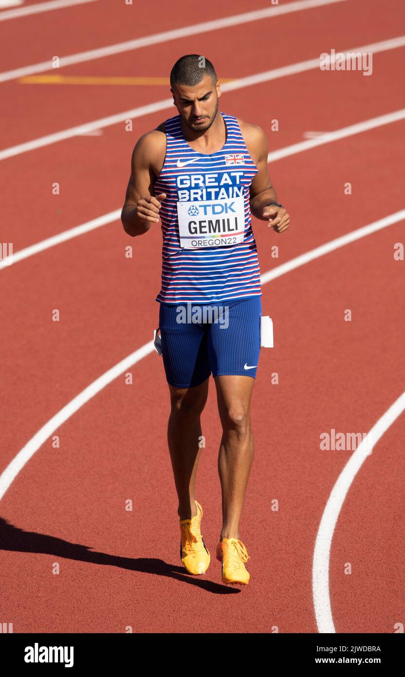 Adam Gemili of GB&NI competing in the men’s 200m heats at the World ...
